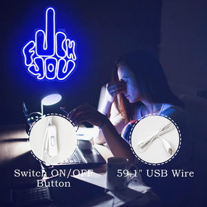Does not apply | Other | Letters Gesture Neon Signs For Wall Blue Led ...